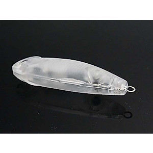 10PCS Unpainted 5.6cm 4g Pencilbait Popper lipless Blanks with Free 3D Fishing Eye Crankbait Baits Simulation Blank Body Clear Hard Clear Minnowbait Topwater Freshwater DIY Lure kit 8324