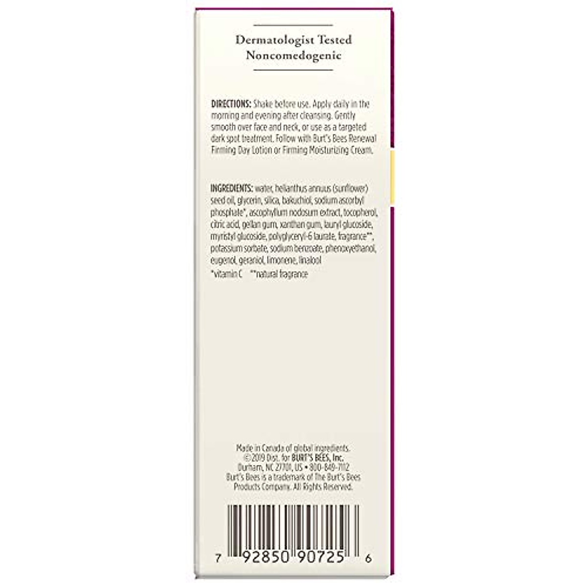 Burt's Bees Renewal Dark Spot Corrector with Bakuchiol Natural Retinol Alternative, 1 Oz (Package May Vary)