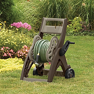 NOrhi 175 ft. Hosemobile Hose Reel Cart, Mocha and Taupe