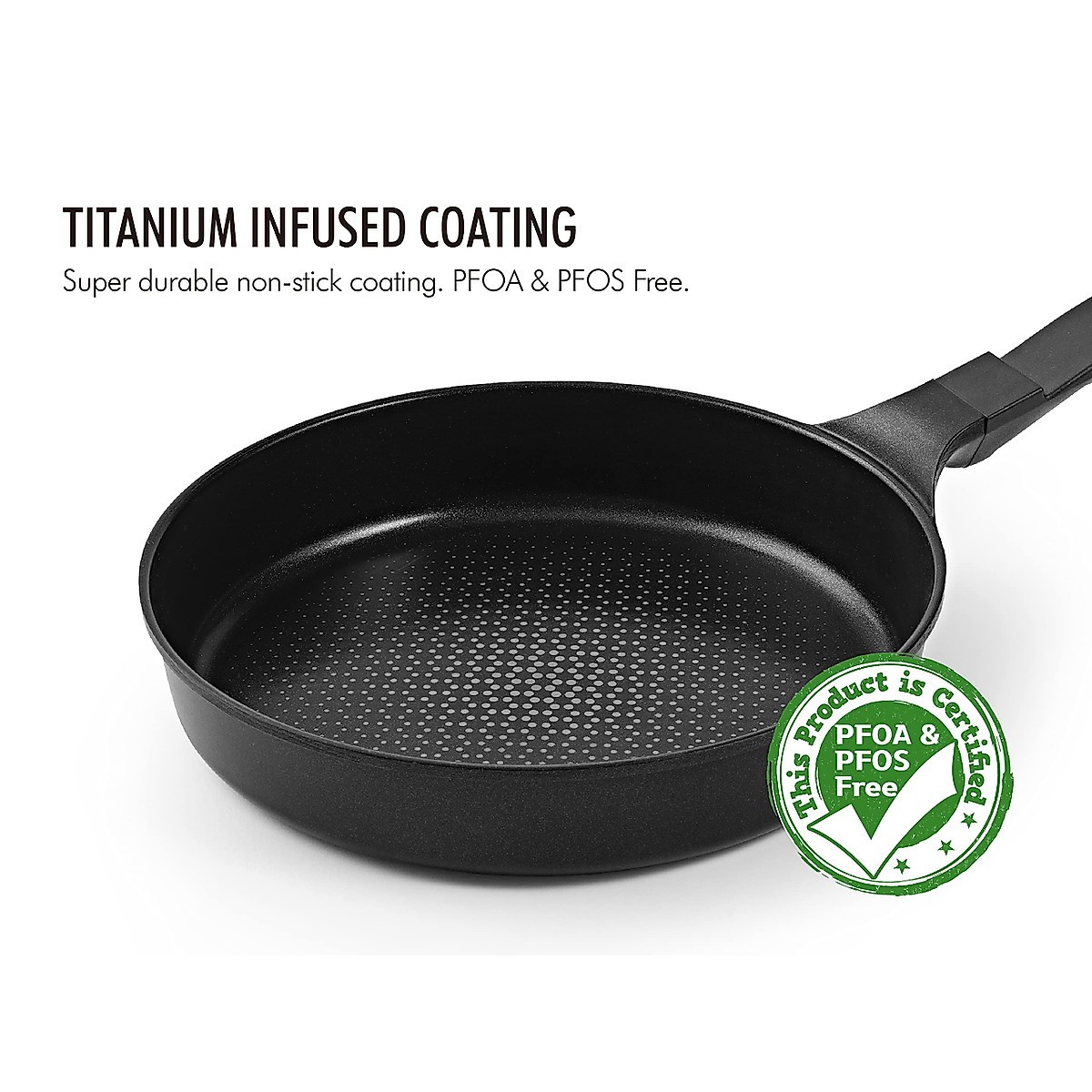 CHEF TOPF Practi Nonstick Frying Pan 12 Inch, Titanium Coating Ultra Non-stick Skillet, PFOA & PFOS Free