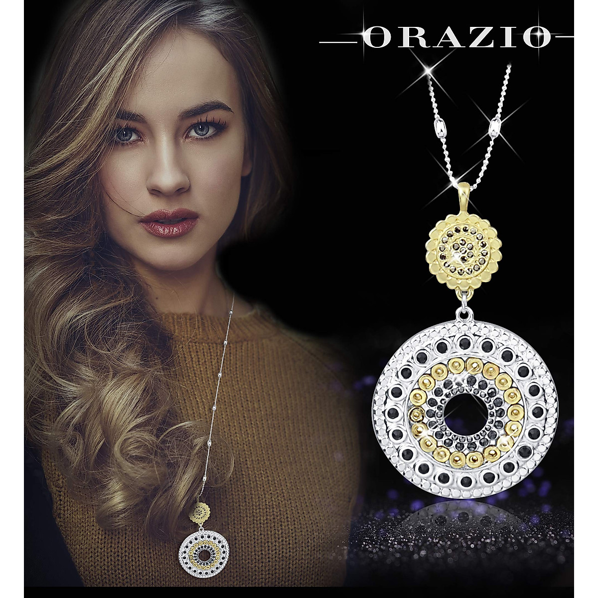 ORAZIO 6 Pcs Long Pendant Necklaces For Women Fashion Jewelry Simple Long Feather Leaf Heart Turquoise Costume Y Necklace Womens Statement Long Necklace Set Boho