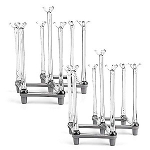 Yesland 2 Pack Retractable Cup Drying Rack, Plastic Non-slip Bottom Mug Tree Holder Organizer Rack Stand for Drinking Glass and Sports Bottle Drainer for Kitchen