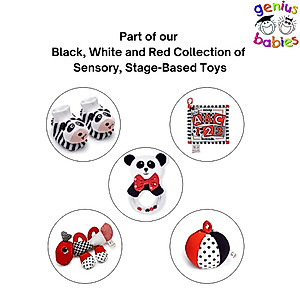 Genius Babies | Adorable Black & White Pair of Panda Baby Booties with Rattle Inside for Newborns and Infants