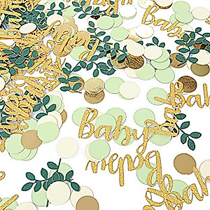 Thinp Confetti Tissue Sprinkle Confetti Dount Baby Shower Decorations Confetti Champaign Gold Ivory Sage Green Table Scatter Confetti for Ice Cream Theme Party Birthday Party Wedding Decoration 20g