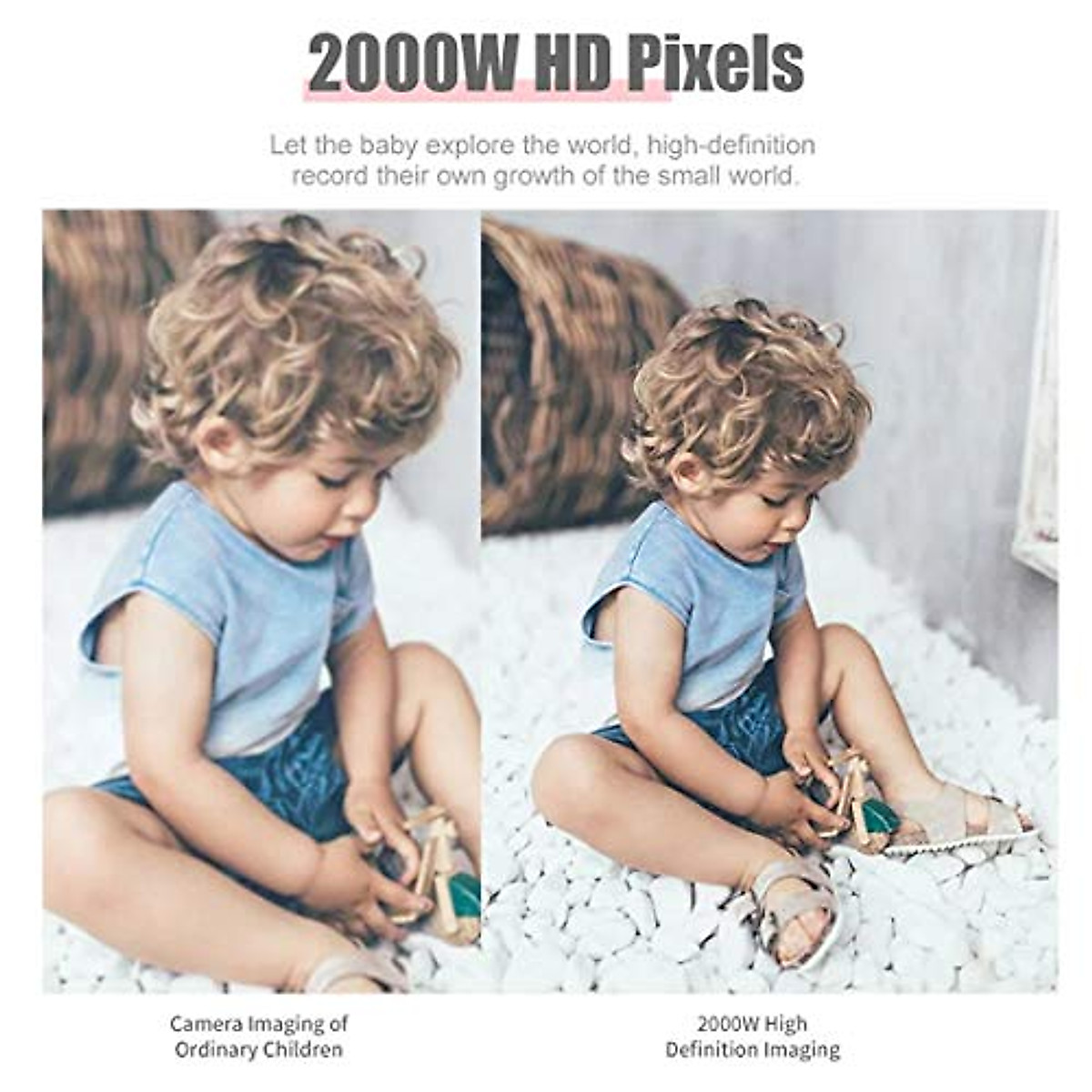 Cartoon Children Camera Mini Children Digital Camera Children Camera Toy 2000W Pixel 1080P HD Screen Camera(Without Memory Card),Blue