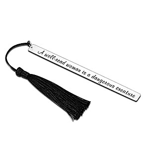 Christmas Bookmarks for Women Friend Book Lover Inspirational Birthday Valentines Day Gifts for Teen Girls Sister Teacher Boss Lady Her Bookworms A Well Read Woman is a Dangerous Creature Bookmarker