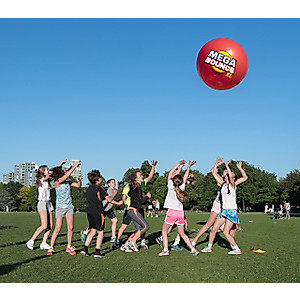 Wicked Mega Bounce XL - The World's Bounciest Inflatable Ball! Extra Large Bounce Ball for All Terrain Bounceability! Super Grip Graphics Outdoor Exercise Ball to Catch Easily. Blue or Red