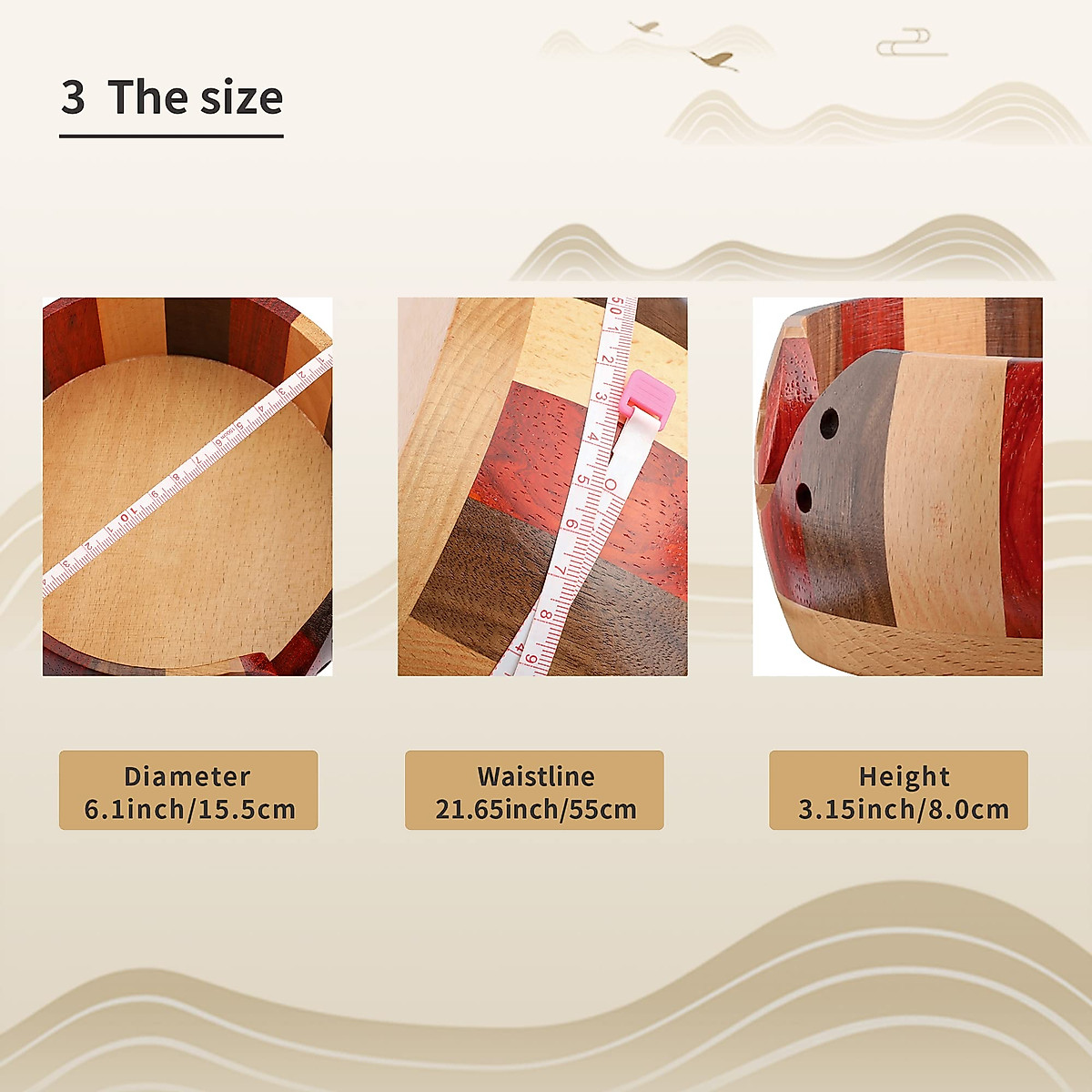 Wooden Yarn Bowls for Crocheting Crochet Bowl Knit Bowls for Yarn Crochet Basket Wool Storage Basket Round with Holes Handmade Craft Crochet Kit Organizer Perfect for Mother's Day (Multicolor)