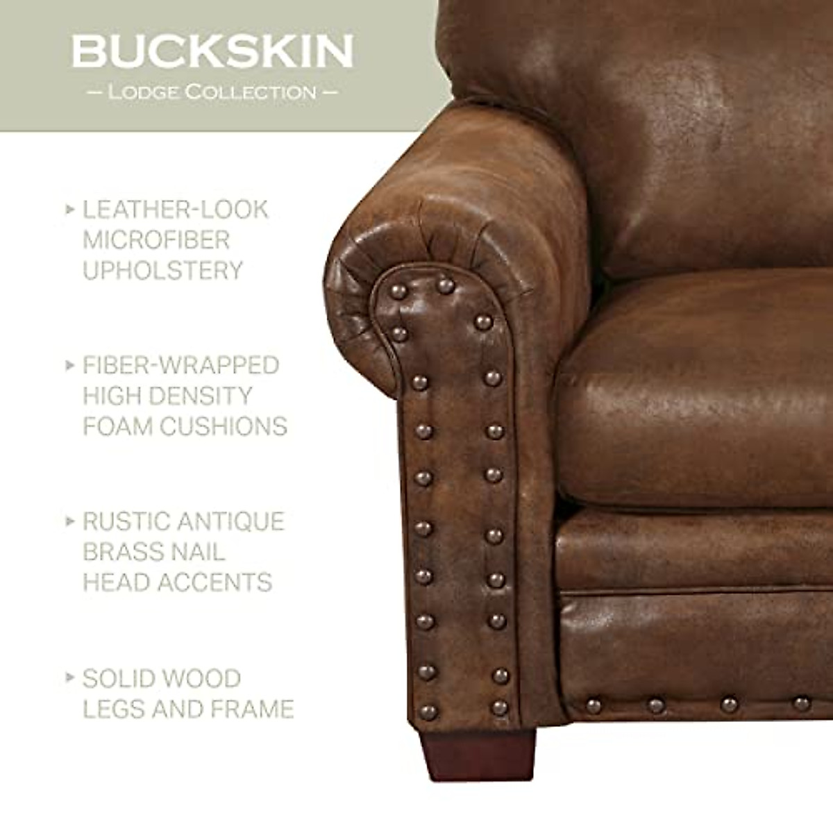 American Furniture Classics Model Buckskin sofa sleeper, Pinto Brown