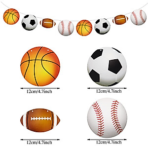 6 Pcs Sports Theme Banner Sports Garland Sports Birthday Party Decorations Sports Hanging Banners Bunting for Sport Party Supplies