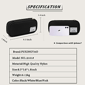 FUXINGYAO Pencil Case, Multi- Slot Pencil Pouch, Portable Pencil Bag, Pen Case for Middle High College School & Office(Black)