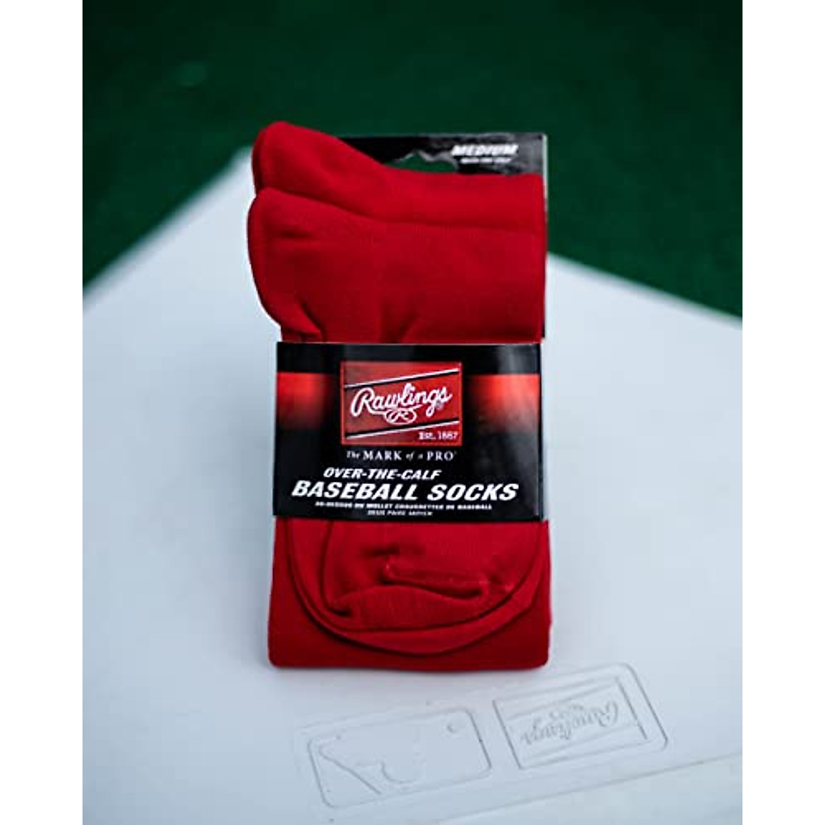 Rawlings Baseball/Softball Socks | 2 Pair | Small | Dark Green