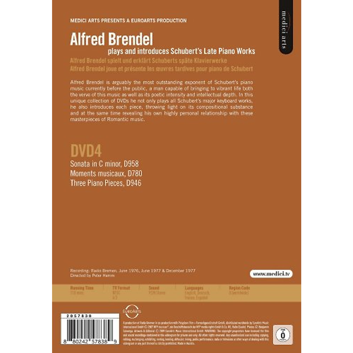 Alfred Brendel: Plays and Introduces Schubert, Vol. 4: Sonata D958/Moments Musicaux/3 Piano Pieces