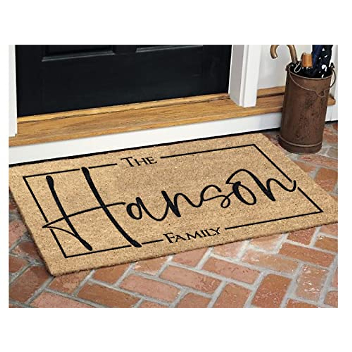 Personalized Family Name Coir Coconut Husk Doormat 18x30 or 24x36 (18"x 30")