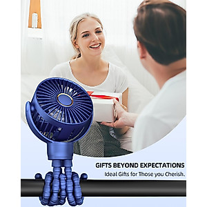 FrSara Portable Baby Stroller Fan, Stroller Fan Clip On for Baby, Safe and Quiet, 4000mAh, Baby Fan for Stroller and Car Seat, 3-Speed Adjustable, Suitable for Desks,travel,Bicycles,Camping Dark Pink