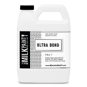 Real Milk Paint, Adhesion Promoter and Bonding Primer for Milk Paint on Plastic, Shellac, Glass, Painted, and Varnished Surfaces, Ultra Bond, Water Based, No VOCs, 32 oz.
