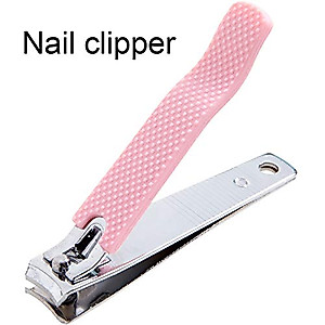Rocutus 2pcs/set Nail Clippers Set Portable Nail Scissors Toenail Clippers Nail Clippers,Adult Pedicure Nail Clippers,Fingernail Clippers Household Foot Manicure Scissors Manicure Tools (pink)