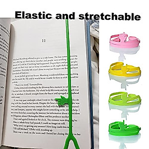 10 Pieces Finger Elastic Bookmark, Silicone Finger Point Bookmarks, Lovely Book Marker Strap with Various Colors for Office Supplies, School Supplies, Books Lovers