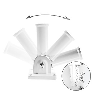 Anley Multi-Position Flag Pole Mounting Bracket with Hardwares - Made of Aluminum - Strong and Rust Free - 1" Diameter (White)