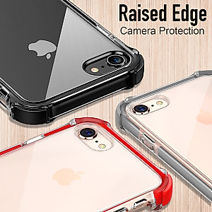 MATEPROX iPhone Se 2022 Case, iPhone SE 2020 case iPhone 8 case iPhone 7 Case Clear Shield Heavy Duty Anti-Yellow Anti-Scratch Shockproof Cover Compatible with iPhone 7/8/SE(Black)