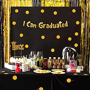 I Can Graduated Gold Glitter Banner – Graduation Party Decorations, Favors and Supplies