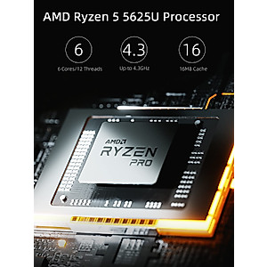 MINISFORUM MC560 Mini PC Windows 11 Pro AMD Ryzen 5 5625U 16GB RAM 512GB SSD Mini Desktop Computer with 2.5K@30Hz Camera, Dual High-Fidelity Speakers, 1xHDMI / 1X USB C / 2X USB3.2 Port