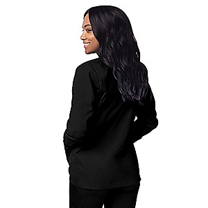 Sivvan Scrubs For Women - Front Snap Warm - Up Jacket - S8306 - Black - M
