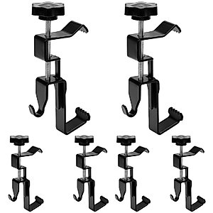 6pcs Hand Twist Brick Wall Clips, 1.77-2.95in Adjustable Brick Hanger Clamp No Drilling & Wrench Heavy-Duty Stainless Steel Wall Clips for Outdoor Hanging Pictures