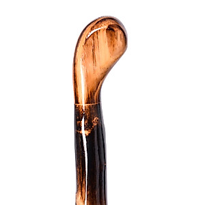 FOREST PILOT Mimetic Root Head Wooden Walking Stick (Dark Brown Color, 55 Inches, 1 Piece)