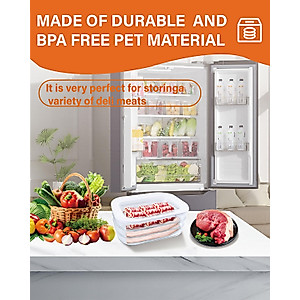 Deli Meat Container for Fridge, Bacon Lunch Meat Container for Refrigerator, Stackable Food Storage Boxes with Lid for Meat, Cold Cuts, Vegetable, Cheese, Salami, 18.6oz