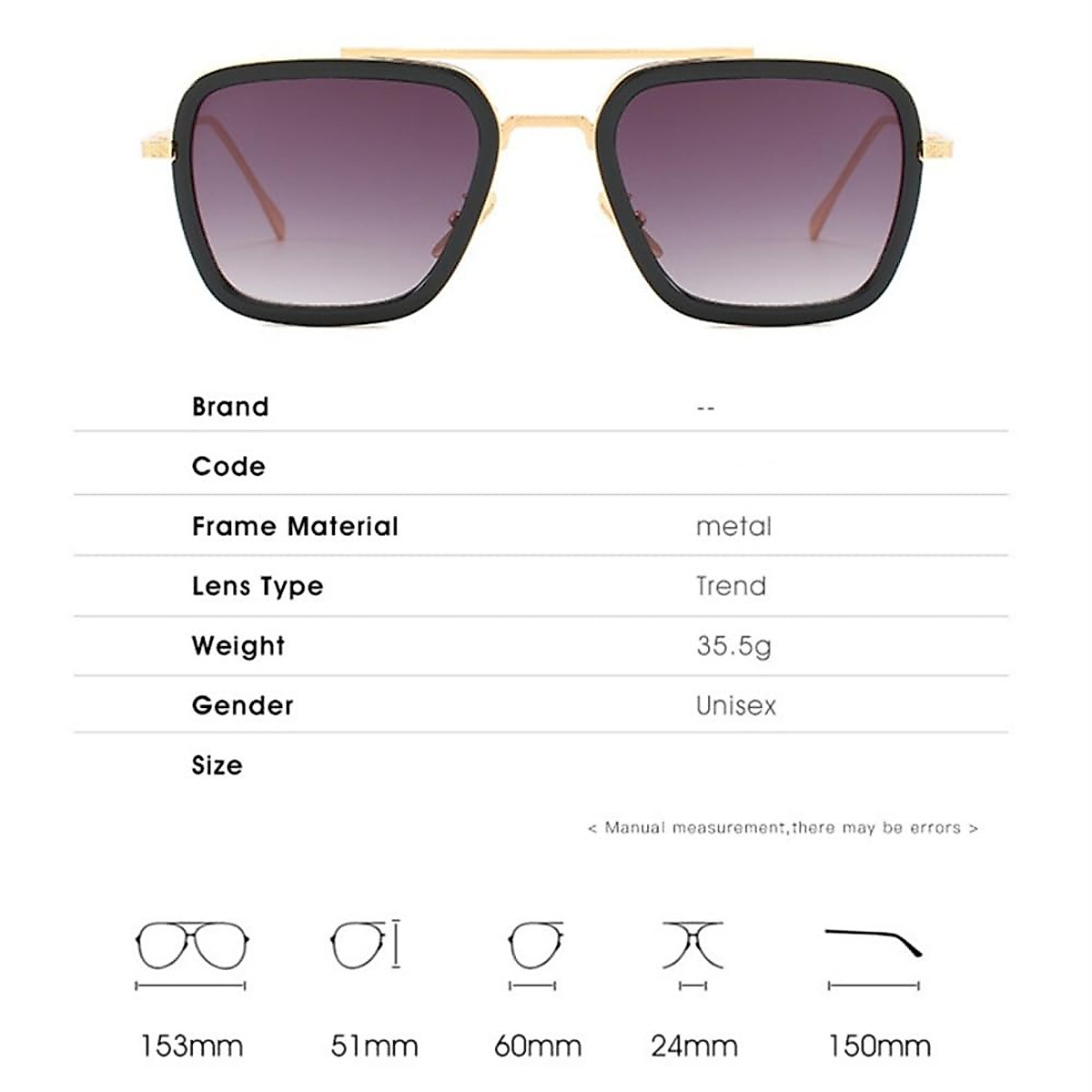 HPIRME Rectangle Sunglasses Women Oval Vintage Square Sun Glasses Men Shades Female Eyewear Anti-glare UV400,3,One size