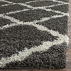 SAFAVIEH Dallas Shag Collection 8' x 10' Ivory/Beige SGD257B Trellis Non-Shedding Living Room Bedroom Dining Room Entryway Plush 1.5-inch Thick Area Rug