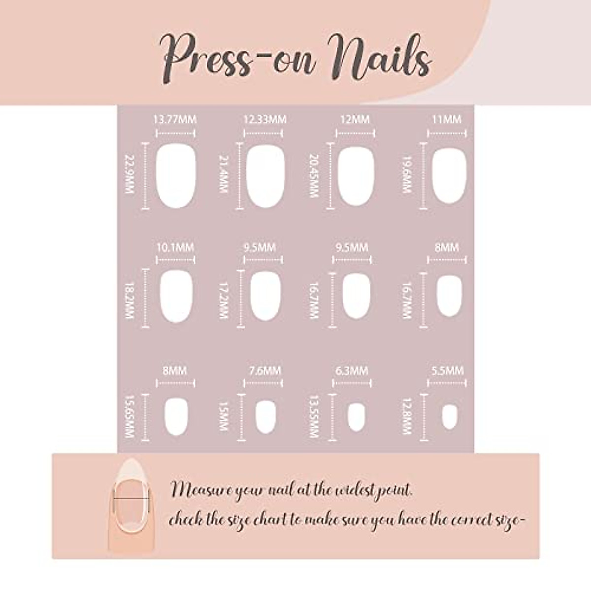 BABALAL Press on Nails Short Round Fake Nails Glossy Glue on Nails with Design Short Nails 24Pcs Oval Acrylic Nails for Women and Girls