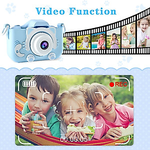 CIMELR Kids Camera Toys for 6 7 8 9 10 11 12 Years Old Boys/Girls, Kids Digital Camera for Toddler with Video, Birthday Festival for Kids, Selfie Camera for Kids, 32GB TF Card