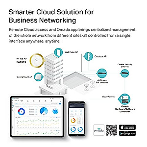 TP-Link EAP613 Wireless Access Point w/o DC Adapter | Ultra-Slim | Omada True Wi-Fi 6 AX1800 | Mesh, Seamless Roaming, WPA3, MU-MIMO | Remote & App Control | PoE+ Powered | Multiple Controller Options