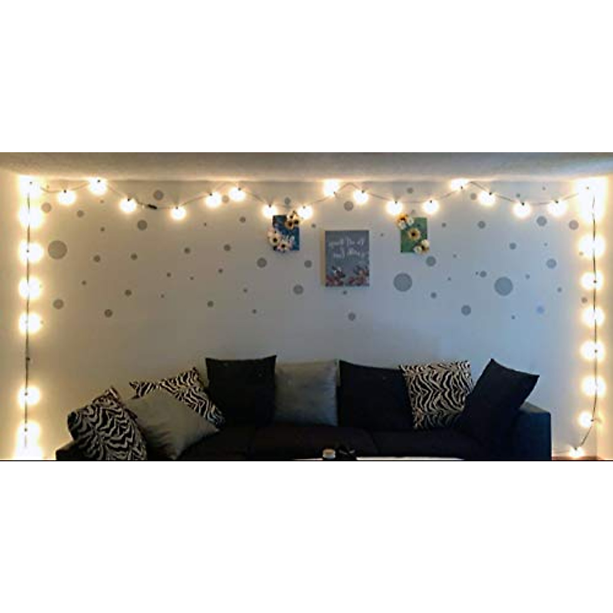 Polka Dot Wall Decals (63) Girls Room Wall Decor Stickers, Wall Dots, Vinyl Circle Peel & Stick DIY Bedroom, Playroom, Kids Room, Baby Nursery Toddler to Teen Bedroom Decoration 3"-6.5" (Grey)