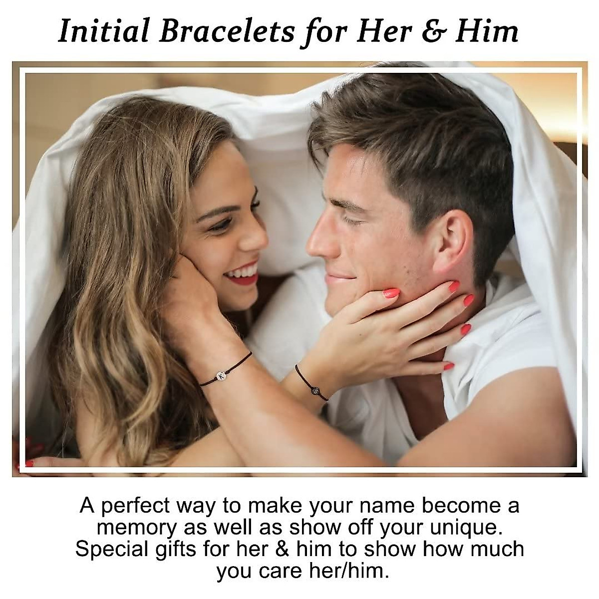 Ursteel Initial Bracelets for Women, S925 Sterling Silver Pendant Matching Bracelets for Couples Letter C Initial Bracelets for Women Teen Girls Couples Bracelets Valentines Gifts for Girlfriend Wife