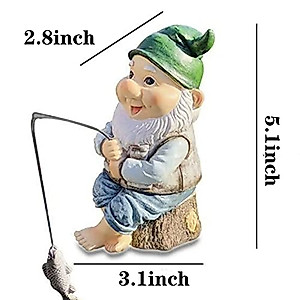 WQKING Gnome Garden Fishing Outdoor Garden Statue Crafts Fishing Statue Decoration