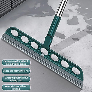 Squeeze Silicone Broom Sweeping,Magic Broom Sweeping Brush Multifunction Magic Broom Sweeper Detachable Floor Squeegee Glass Wiper for Bathroom Kitchen Tile Cleaning (Gray)