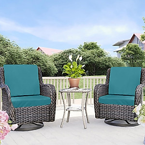 youngseahome Patio Seat Cushion Covers,Washable Slip Covers Replacement,Waterproof Outdoor Furniture Chair Cushion Pillow Seat Cover for Couch,Garden,Sofa,Teal,22"×22"×4"(4 Covers Only)