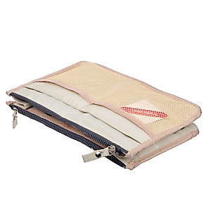 Vercord Updated Purse Handbag Organizer Insert Liner Bag in Bag 13 Pockets Milky Beige Medium