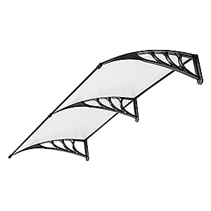 VIVOHOME Polycarbonate Window Door Awning Canopy Transparent with Black Bracket 40 Inch x 80 Inch