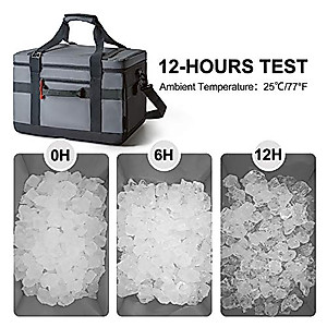 TOURIT Cooler Bag 48-Can Insulated Soft Cooler Large Collapsible Cooler Bag 32L Lunch Coolers for Picnic, Beach, Work, Trip, Grey