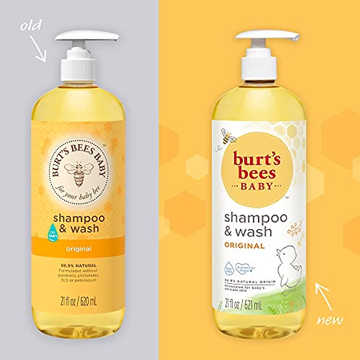 Burt's Bees Baby Shampoo & Wash, Tear Free Soap, Natural Baby Care, Original, 21 Ounce (Packaging May Vary)