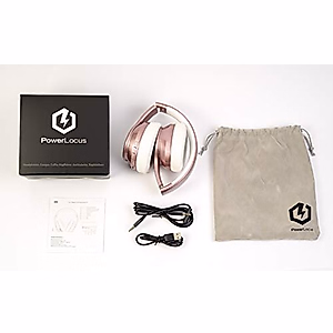 PowerLocus Wireless Bluetooth Headphones, Bluetooth Headphones Over Ear, Super Bass Hi-Fi Stereo, Soft Earmuffs, Foldable Wireless and Wired with Mic for Cell Phones, Online Class, Home Office, PC,TV