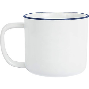 Pavilion Gift Company Large 17 Oz Stoneware Coffee Cup Mug Better to Wake at The Lake, 1 Count (Pack of 1), Blue