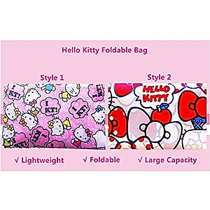 Kerr's Choice Lightweight Portable Grocery Bag Large Capacity Shopping Bag Durable Reusable Tote Bag Travel Accessories -- Kitty