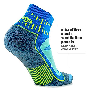 Balega Blister Resist Performance Quarter Athletic Running Socks for Men and Women (1 Pair), Blue, Large