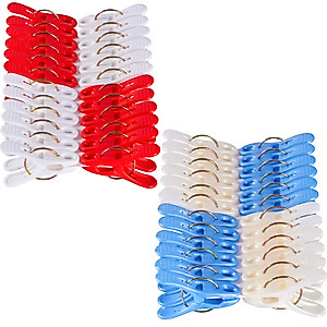 Foshine Clothes Pins for Crafts 48 Pack Clothes Clips Drying Clothing Clips Colored Laundry Clips Clothespins Plastic Pegs Windproof Clothespin Photo Paper Pegs Craft Clips Painting Display