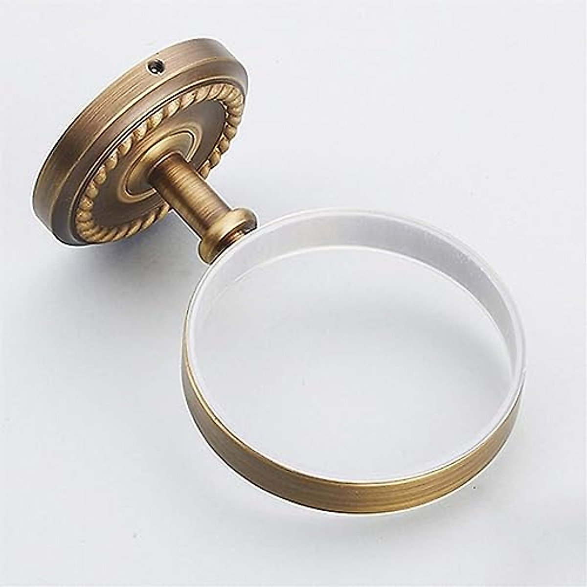 AAMNA Antique Brass Toilet Brush and Holder Wall-Mounted Ceramic Cleaning Brush w/Long Handle Deep Cleaner for Bathroom Storage and Organization